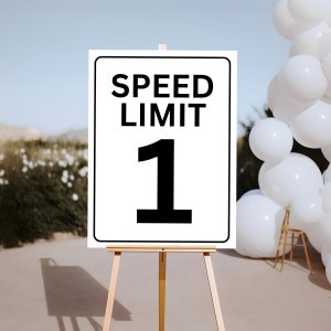 Speed Limit Sign | Fast One | Race Car Birthday Decor | Race Car Sign ...