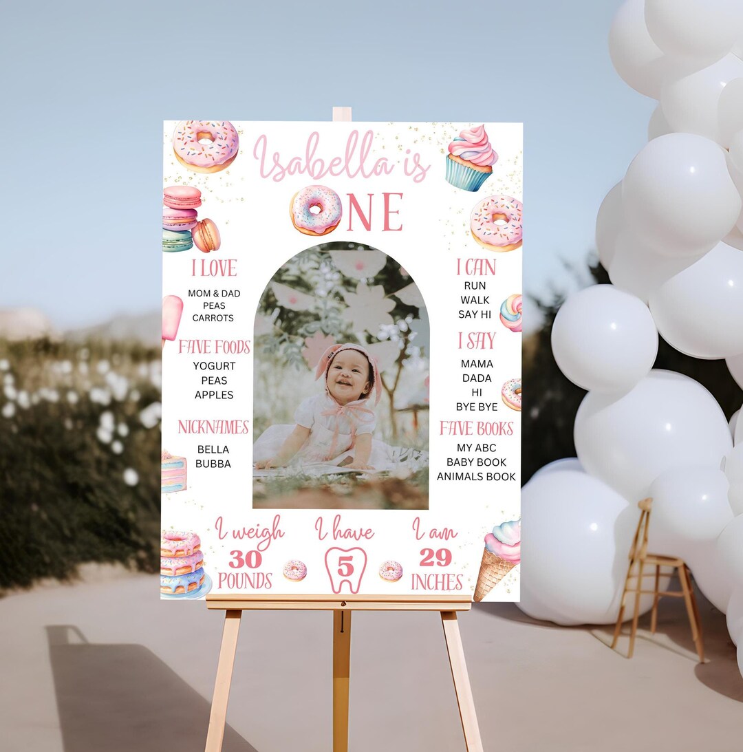 Milestone Board | Sweet One Birthday Theme | Sweet One | Birthday ...