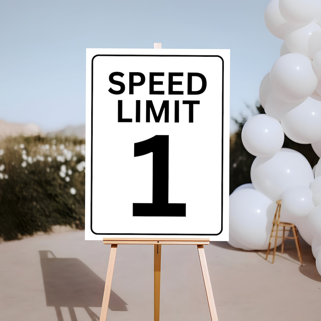 Speed Limit Sign | Fast One | Race Car Birthday Decor | Race Car Sign ...