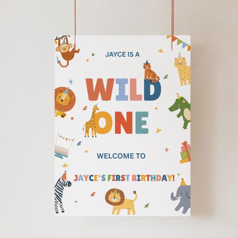 Wild One Birthday Banner, Wild One Photo Banner, Photo Milestone Banner ...