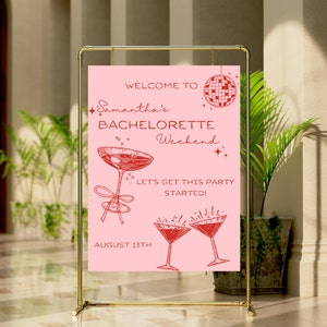 Bachelorette Party Welcome Sign Template: Champagne Design (digital ...