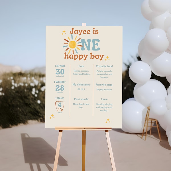 One Happy Boy Photo Board Milestone 1st Birthday Board Birthday ...