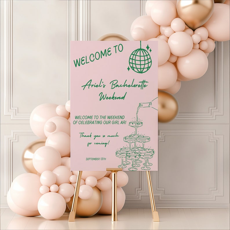 Bachelorette Party Welcome Sign Welcome Sign Template Bachelorette ...