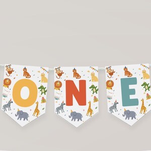 Party Animals High Chair Banner | Wild One Jungle Birthday Decor ...