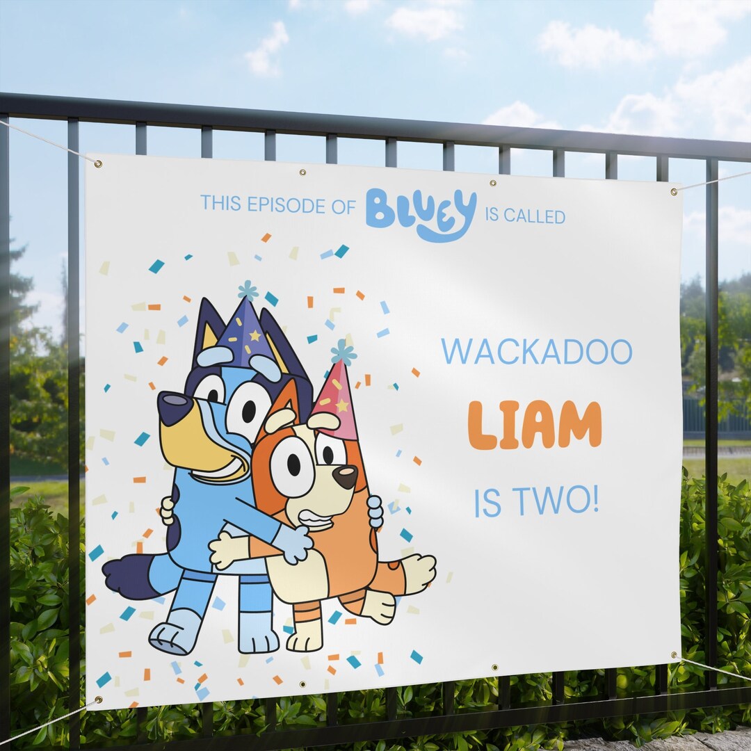 Bluey Birthday Banner Bluey Party Happy Birthday Party Bluey Banner ...