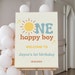 One Happy Boy First Trip Around the Sun First Birthday Welcome Sign ...