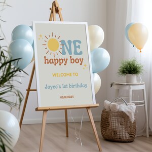 One Happy Boy | First Trip Around the Sun | First Birthday Welcome Sign ...