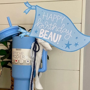 Custom Gift Tag, Name Pennant, Happy Birthday Flag Printable, Kids ...