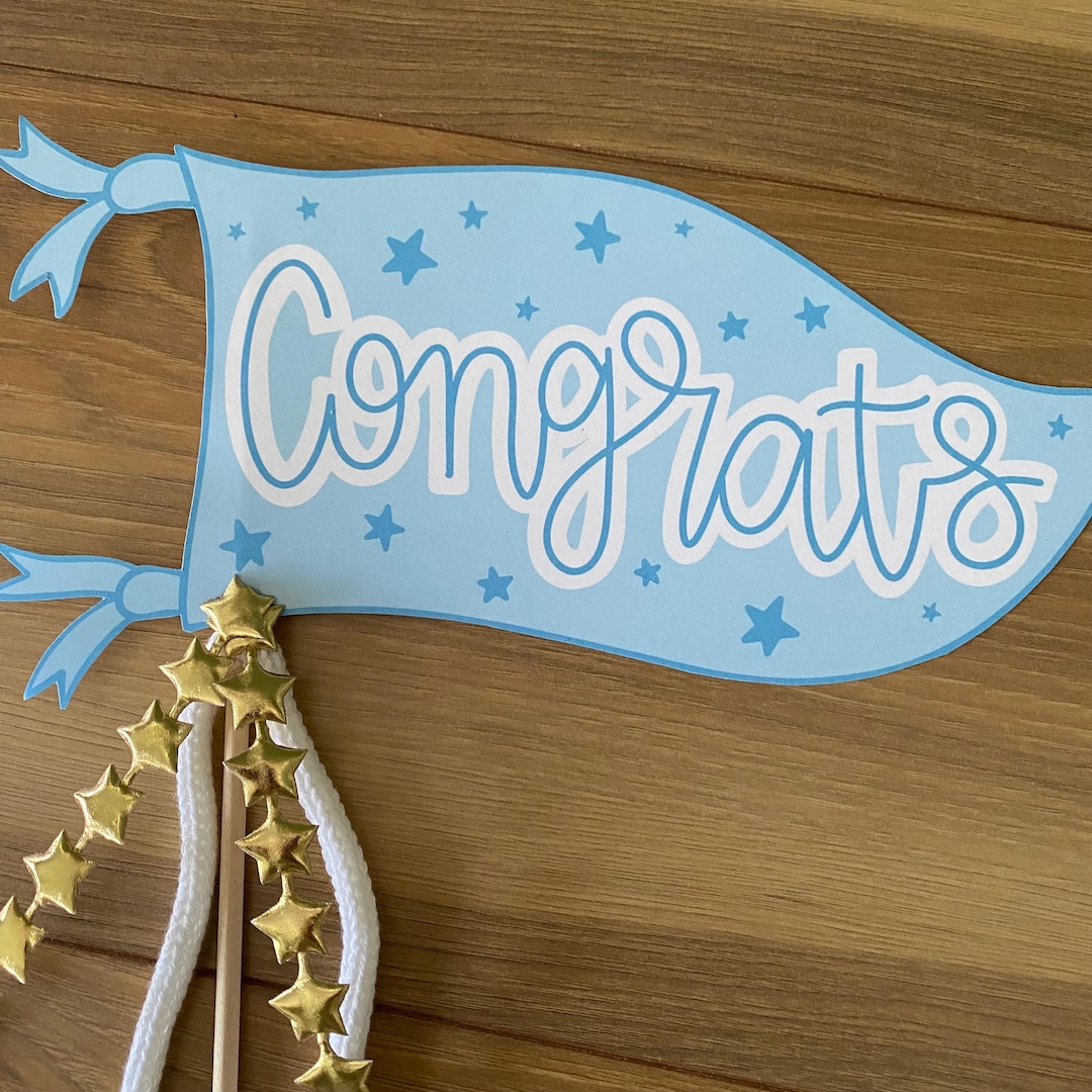Congrats Pennant, Congratulations Flag Printable, Congrats Gift Tag ...