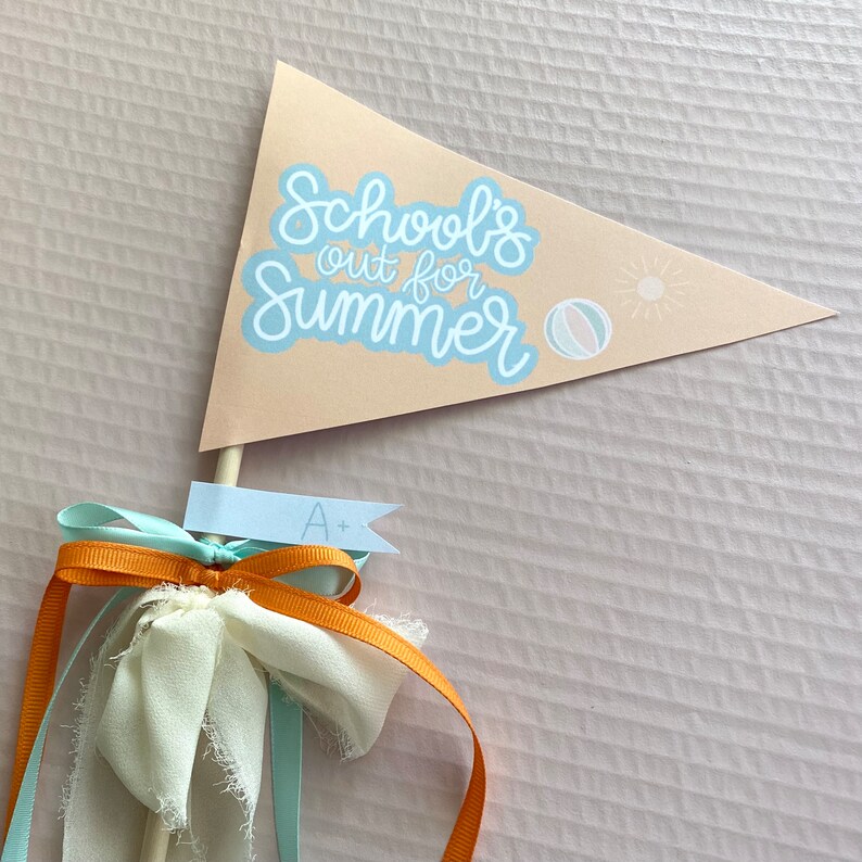 Teacher Gift Tag, End of School Year Pennant, Last Day School Banner ...