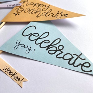 Happy Birthday Pennant Flag Printable, Celebration Pennant, Birthday ...