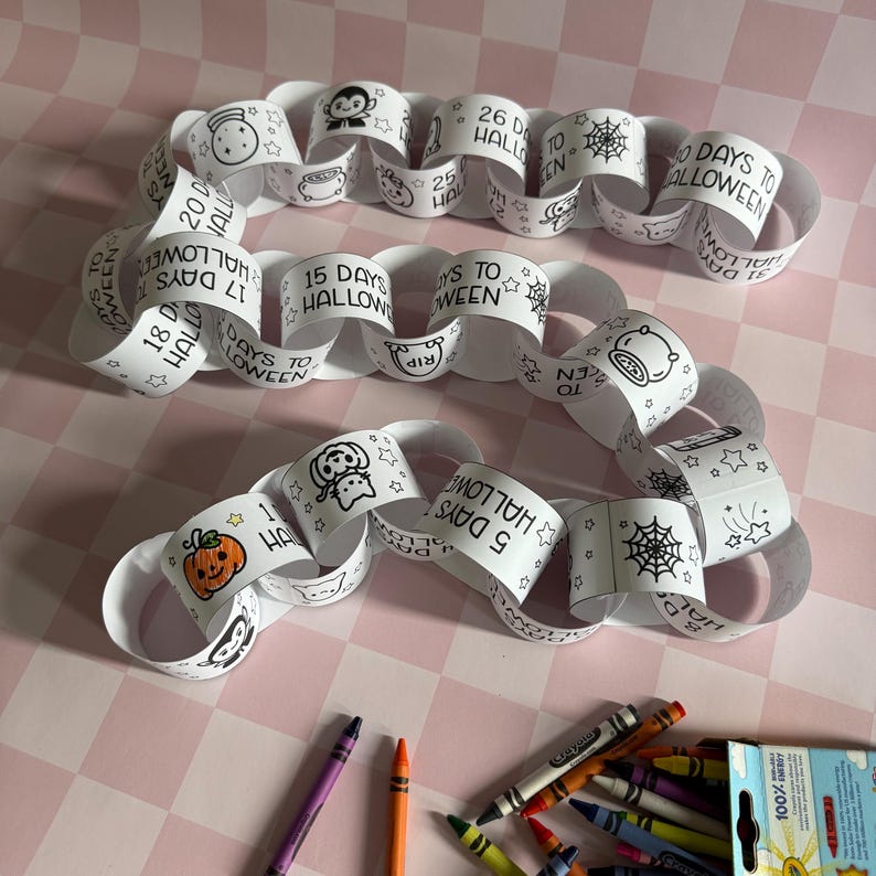 Halloween Countdown Chain Printable – 31 Days of Halloween, Kids Craft ...