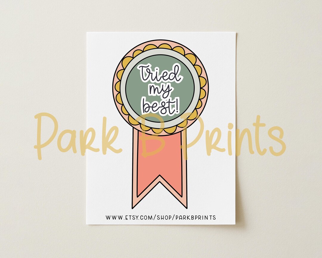 Funny Award Printable “tried My Best”, Sarcastic Achievement ...