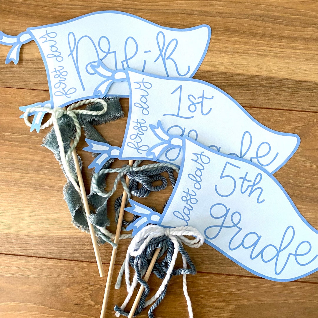 Back to School Pennant, First Day of School Banner, Last Day of School ...