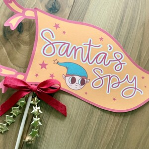 Santa's Spy Sign, Printable Christmas Elf Pennant, Digital Elf Card ...