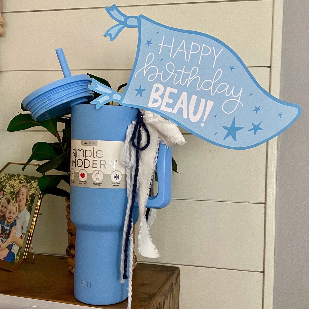 Custom Gift Tag, Name Pennant, Happy Birthday Flag Printable, Kids ...