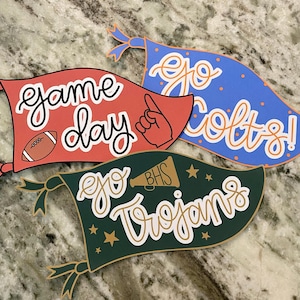 Custom School Mascot Game Day Pennant, Football Flag Printable, Digital ...