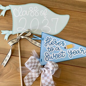 Heres to a Sweet Year Pennant, First Day of School Flag, Welcome to ...