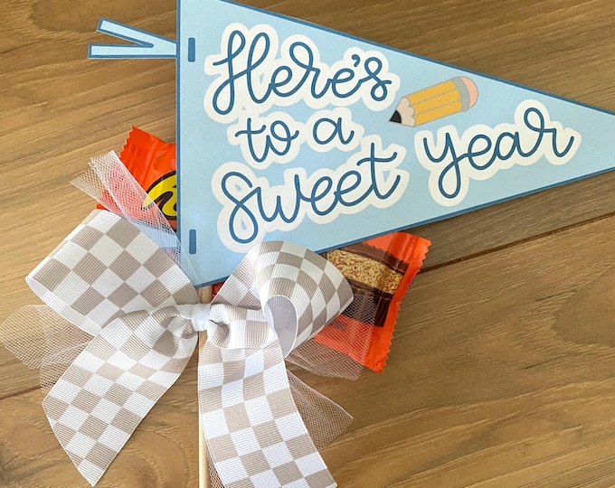 Heres to a Sweet Year Pennant, First Day of School Flag, Welcome to ...
