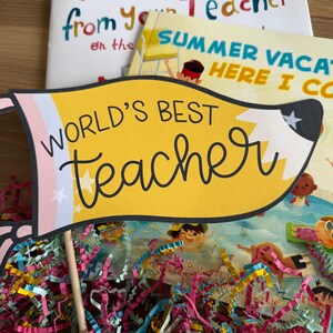 World's Best Teacher Pennant, Teacher Appreciation Gift Flag, Last Day ...