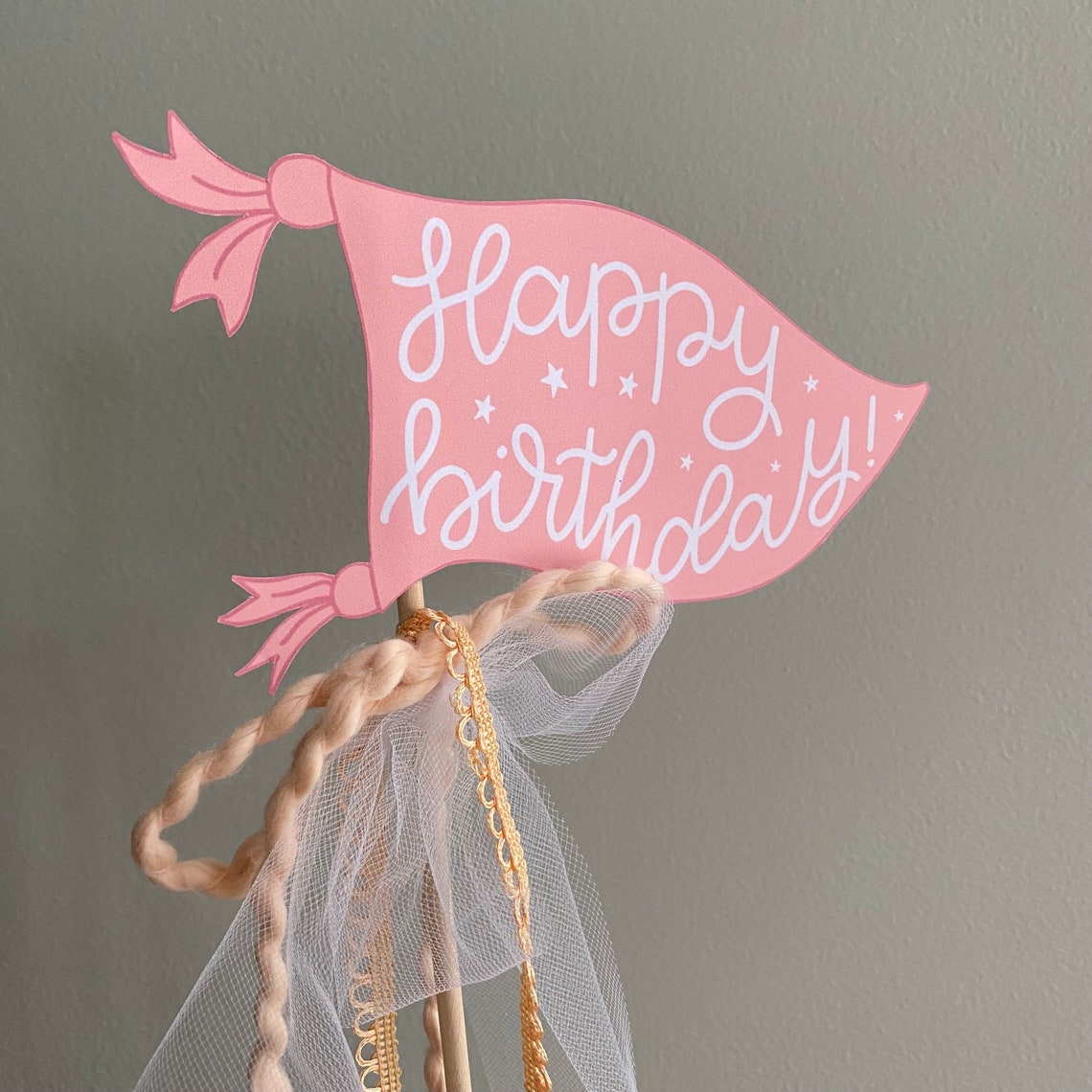 Happy Birthday Pennant Flag Printable, Birthday Gift Tag, Happy ...