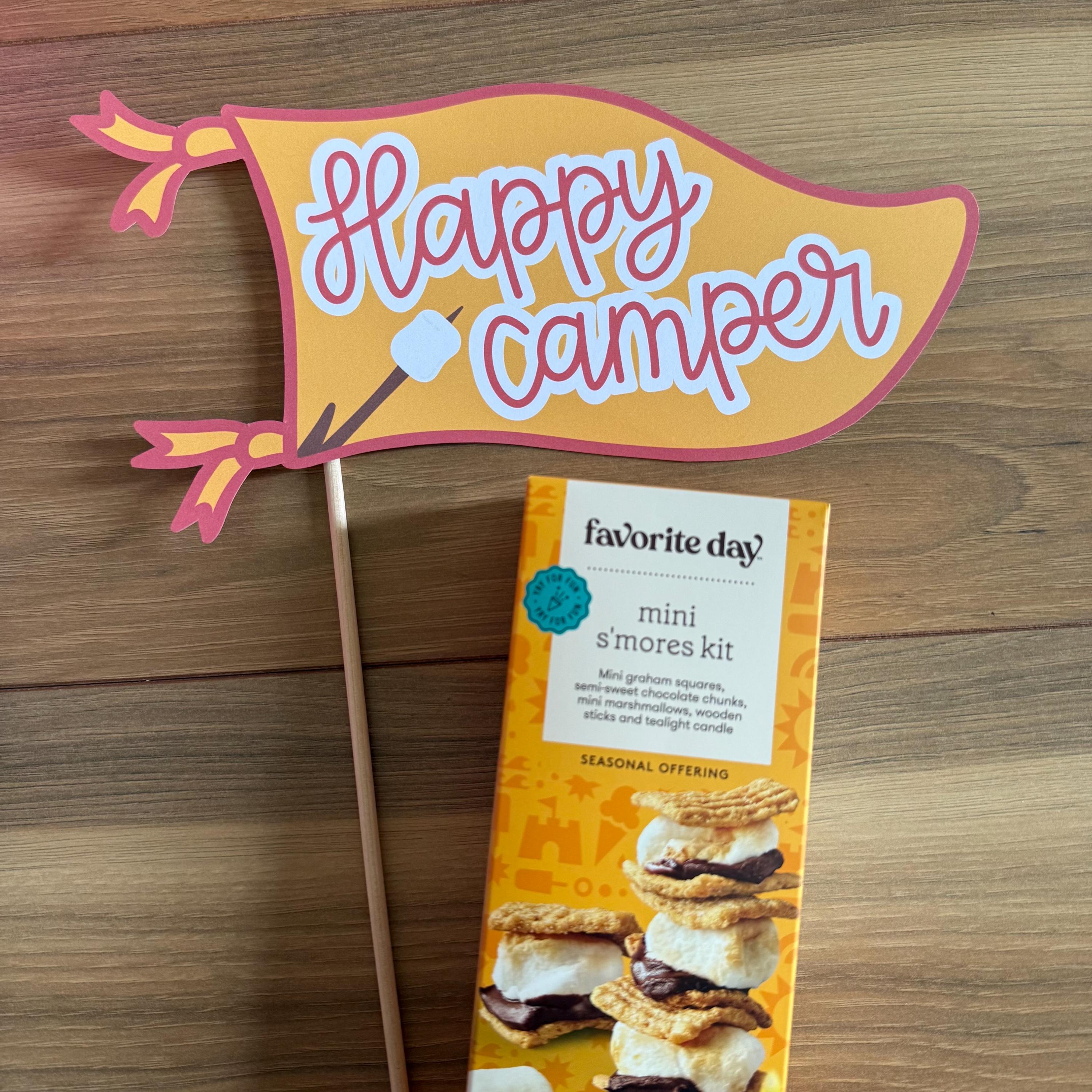 Happy Camper Pennant – Printable Summer Camp Sign, Camping Party Decor ...