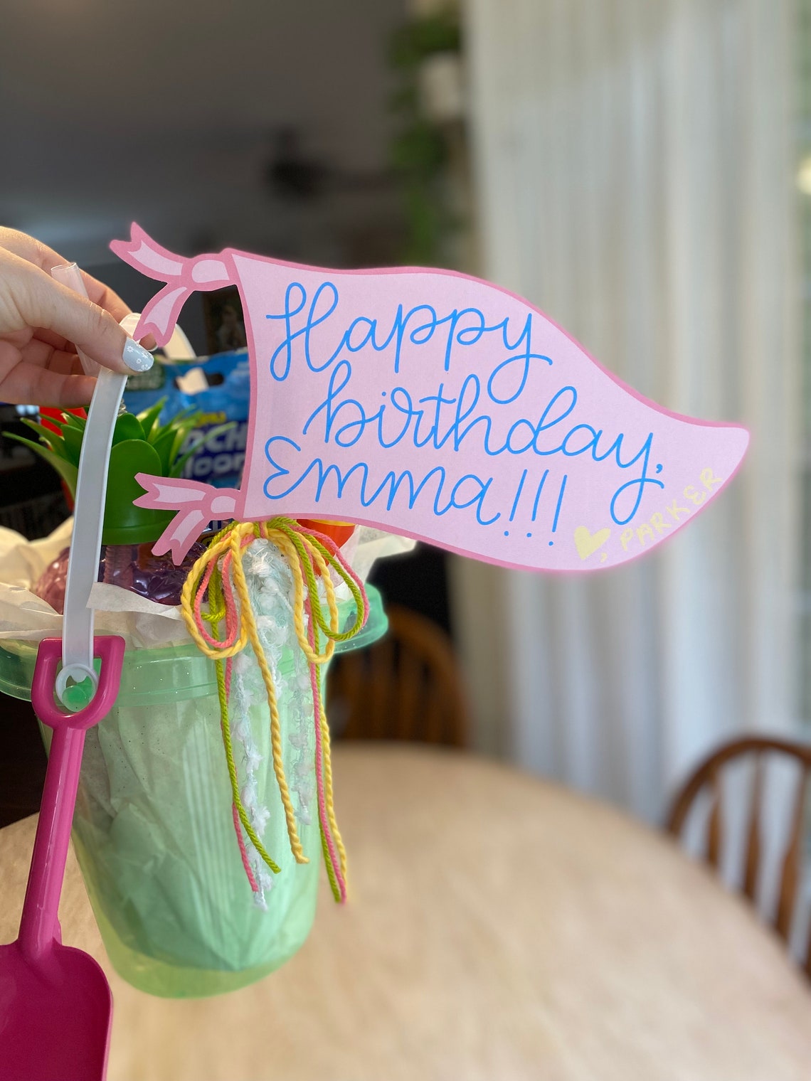 Custom Gift Tag, Name Pennant, Happy Birthday Flag Printable, Kids ...