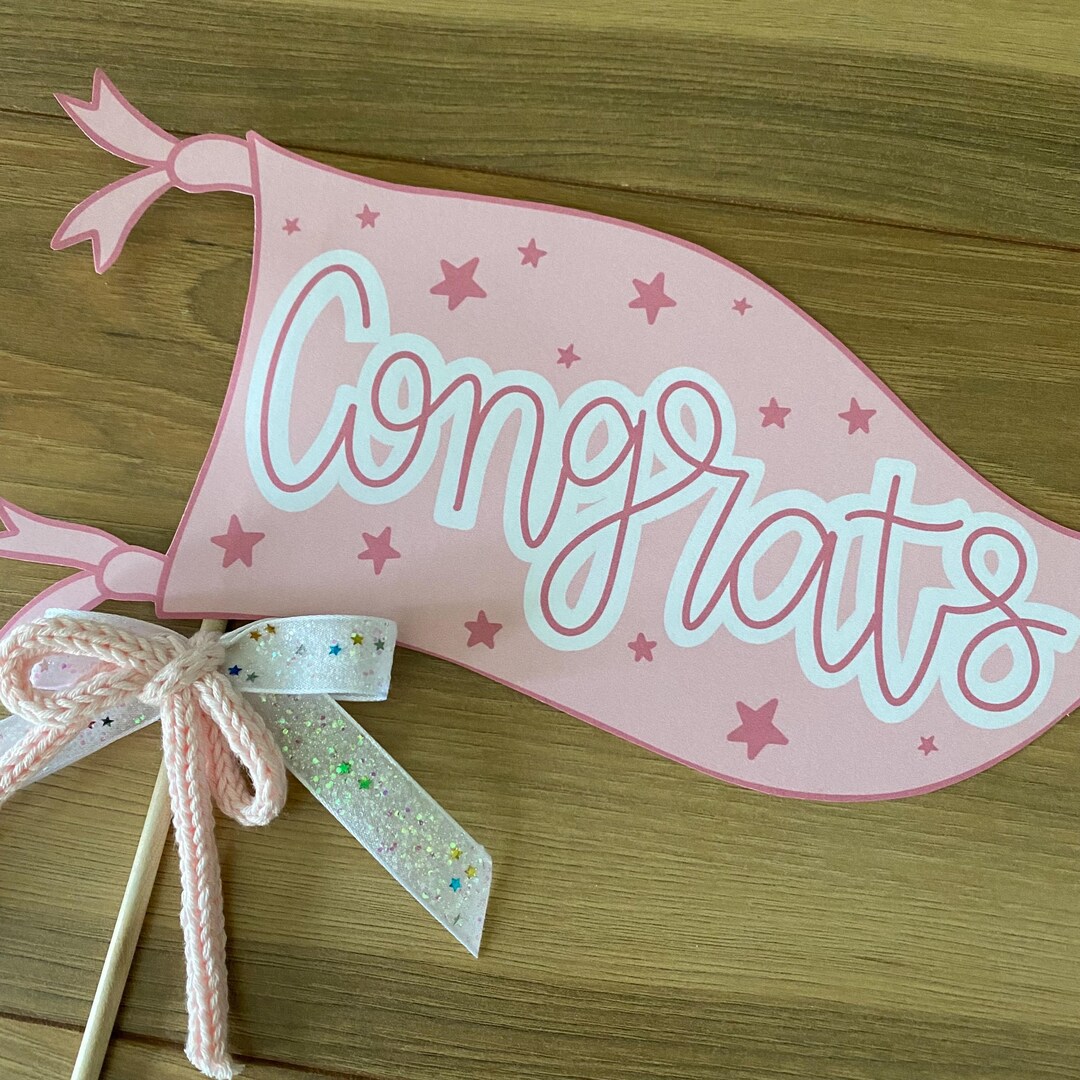 Congrats Pennant, Congratulations Flag Printable, Congrats Gift Tag ...
