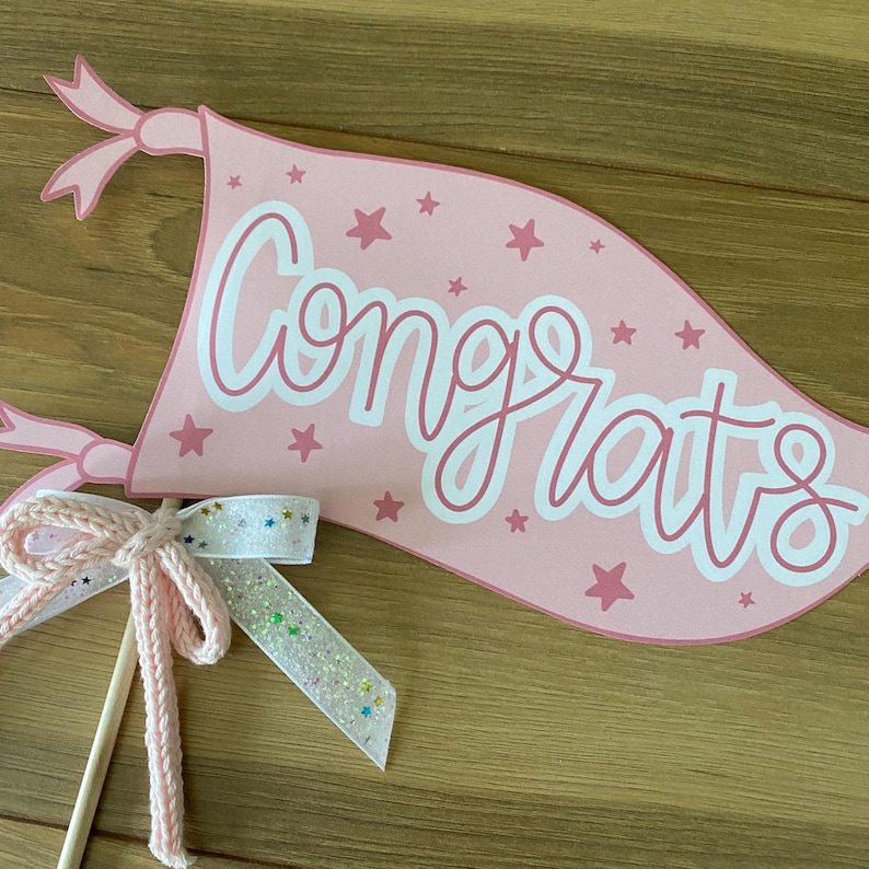 Congrats Pennant, Congratulations Flag Printable, Congrats Gift Tag ...