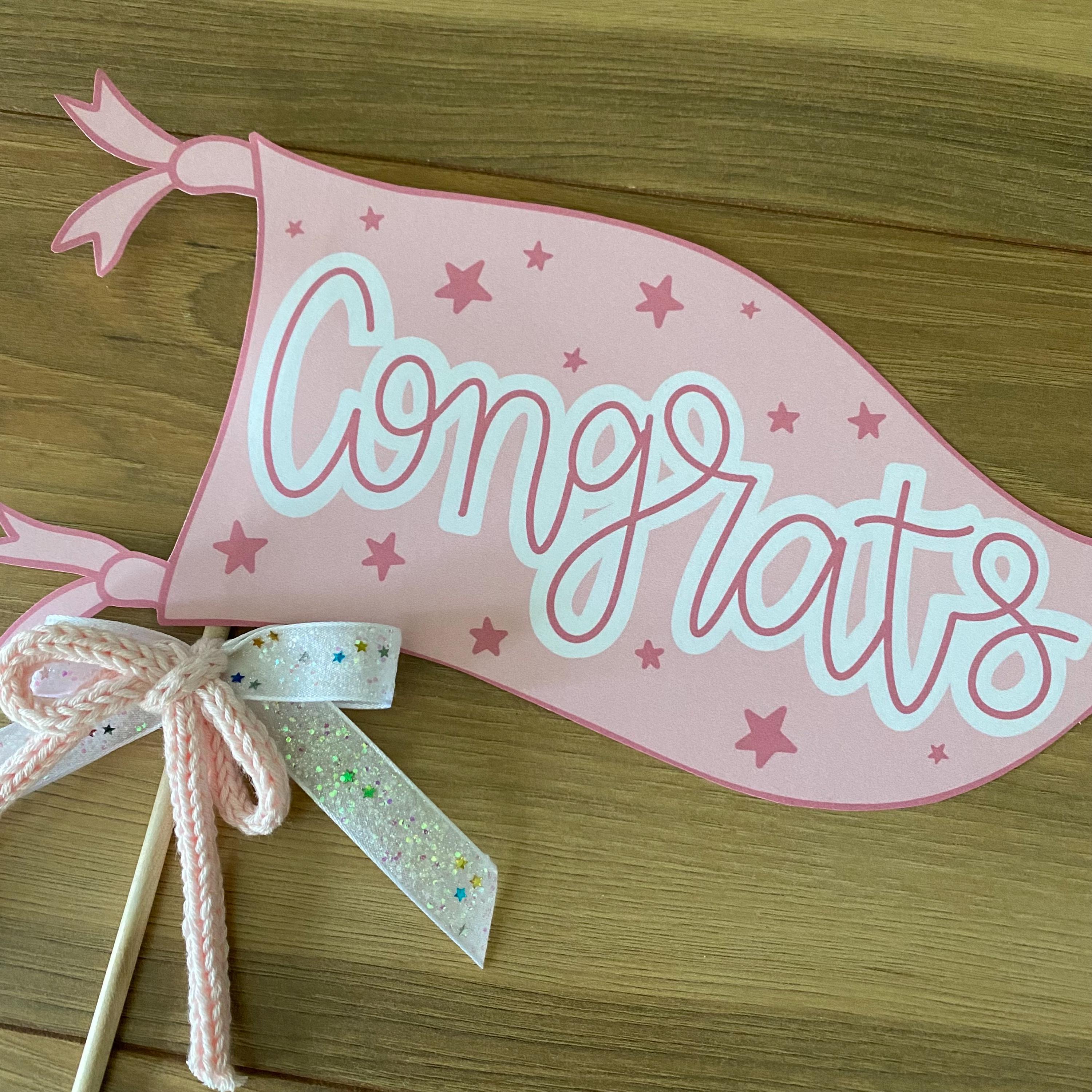 Congrats Pennant, Congratulations Flag Printable, Congrats Gift Tag ...