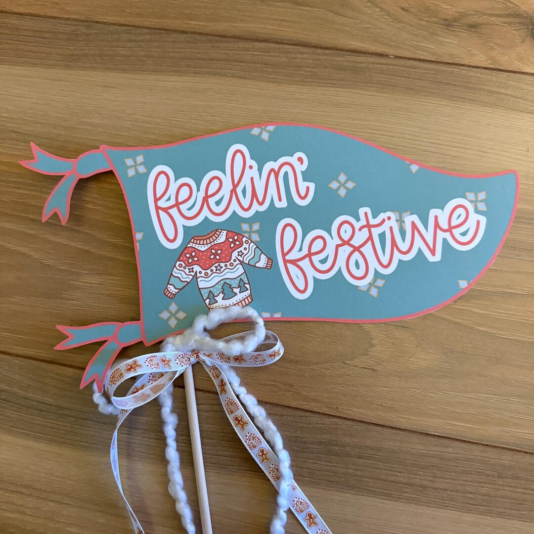 Feelin' Festive Pennant, Ugly Christmas Sweater Printable Christmas ...