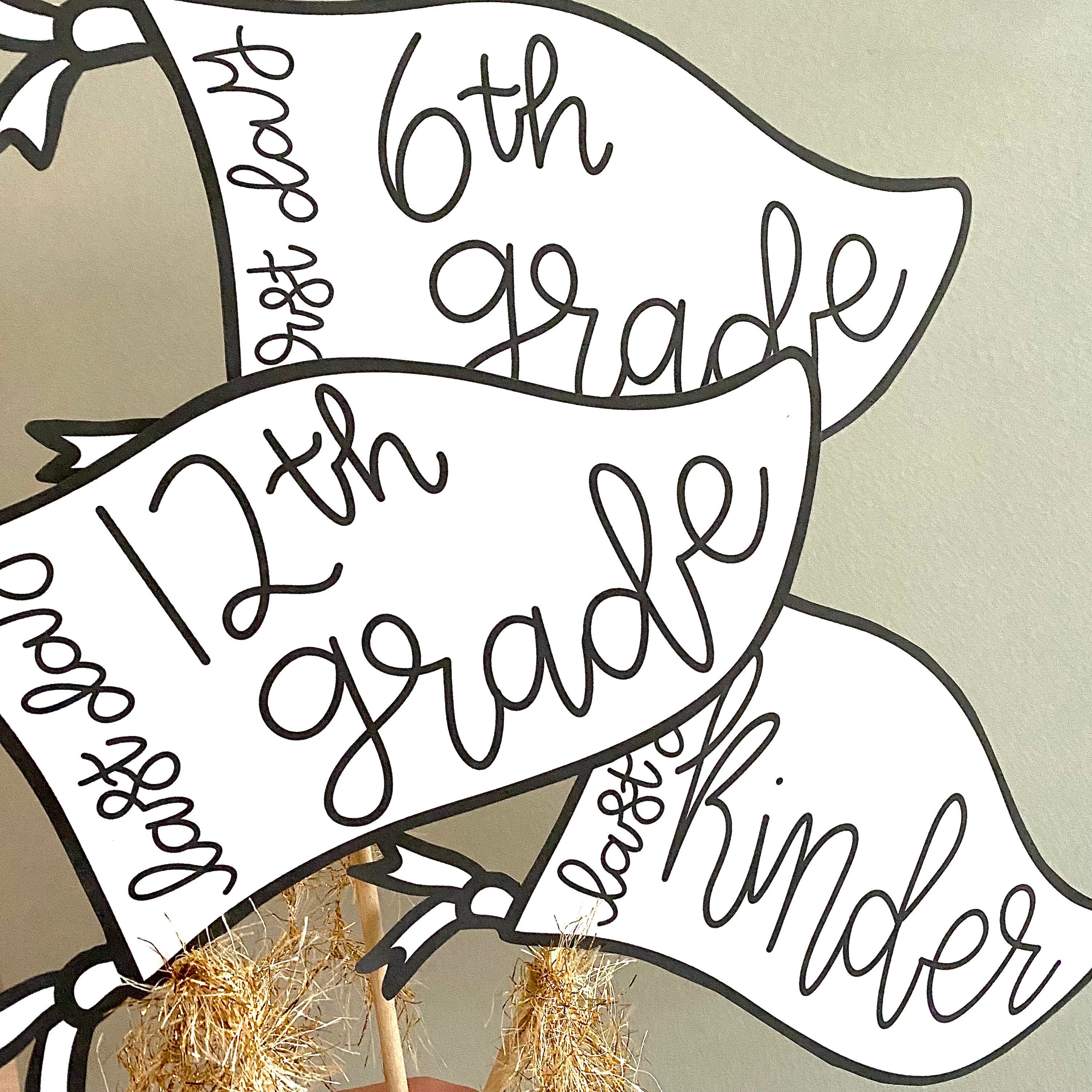 Back to School Pennant, First Day of School Banner, Last Day of School ...