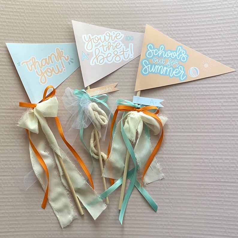 Teacher Gift Tag, End of School Year Pennant, Last Day School Banner ...