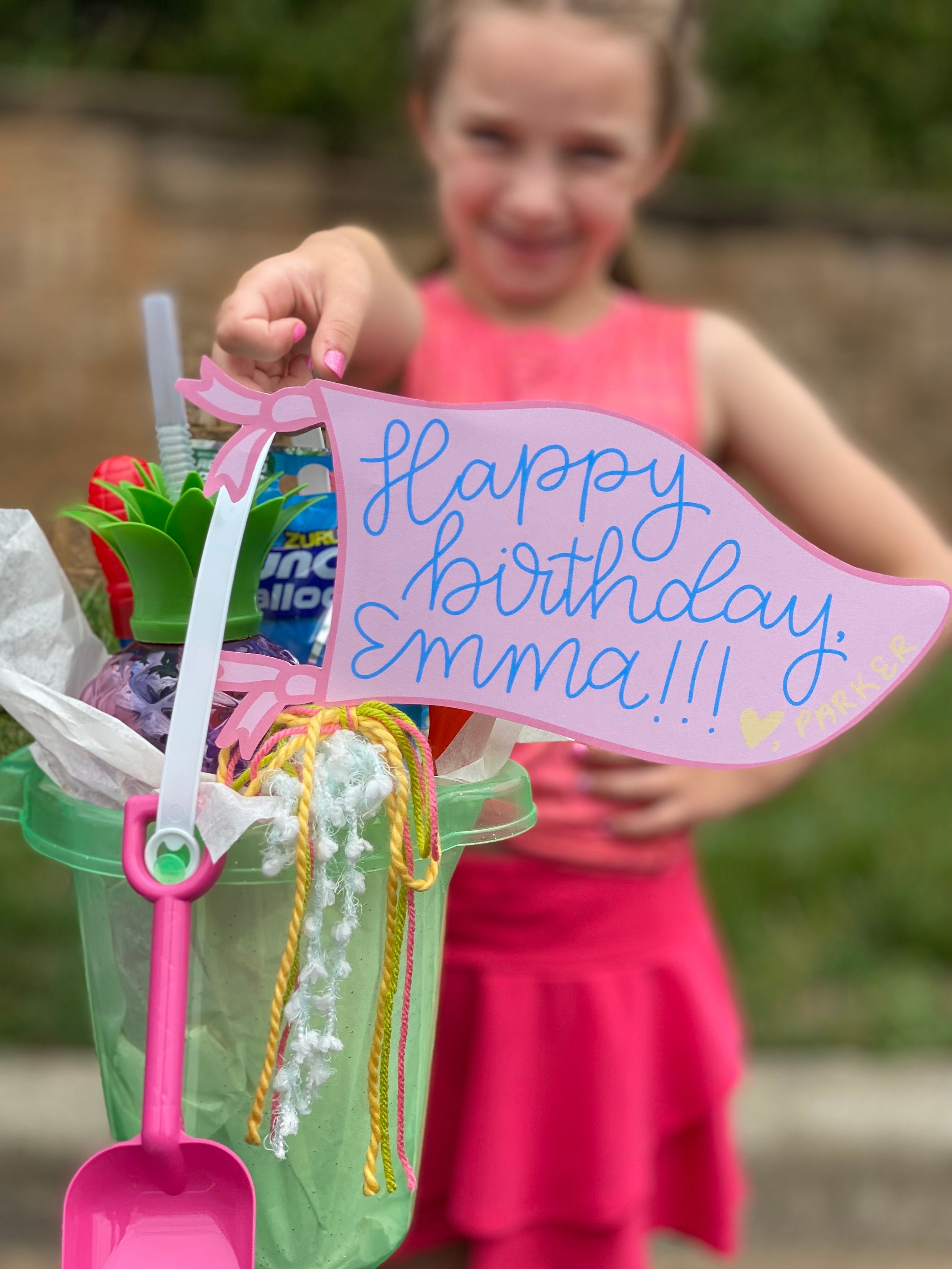 Custom Gift Tag, Name Pennant, Happy Birthday Flag Printable, Kids ...