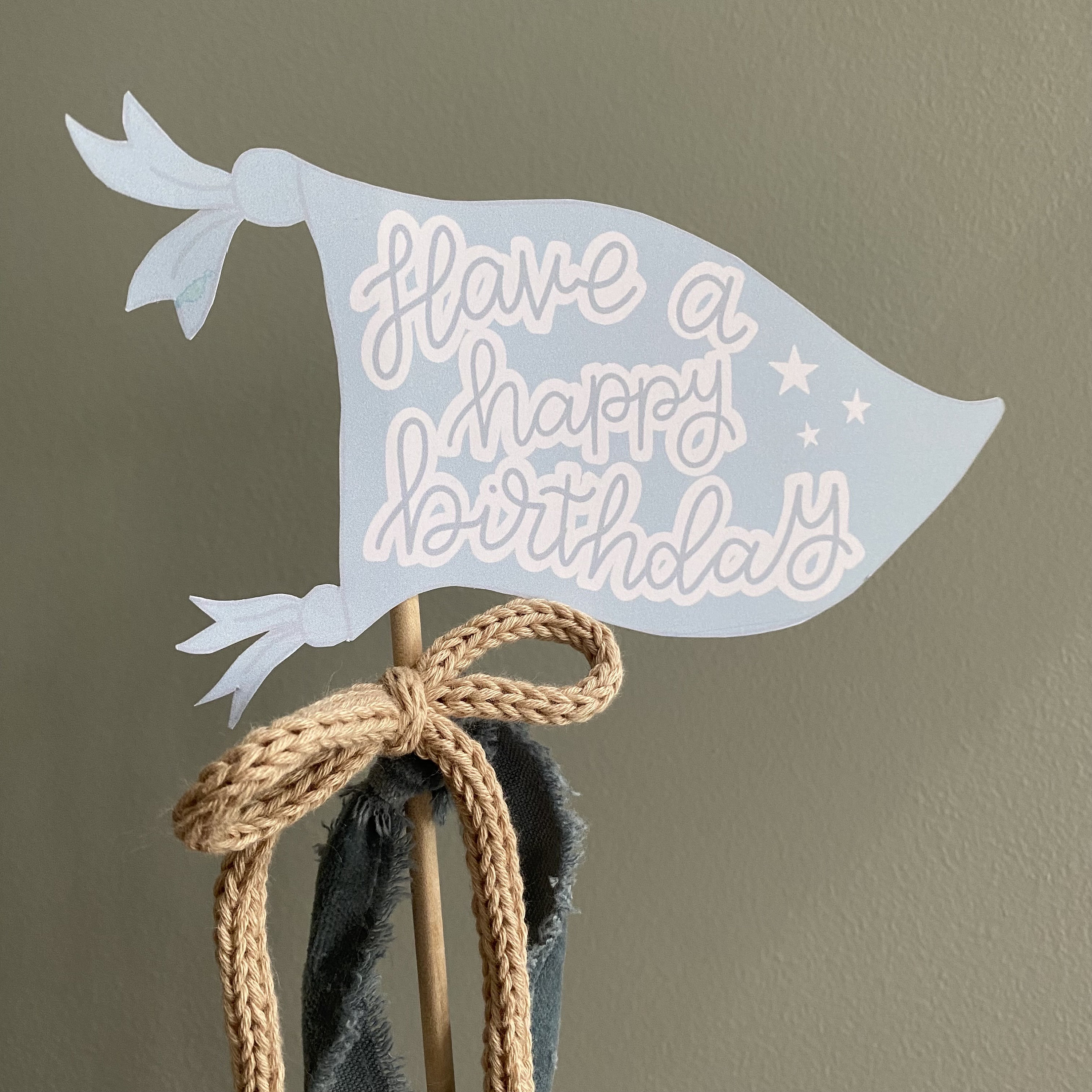 Happy Birthday Pennant Flag Printable, Birthday Gift Tag, Happy ...