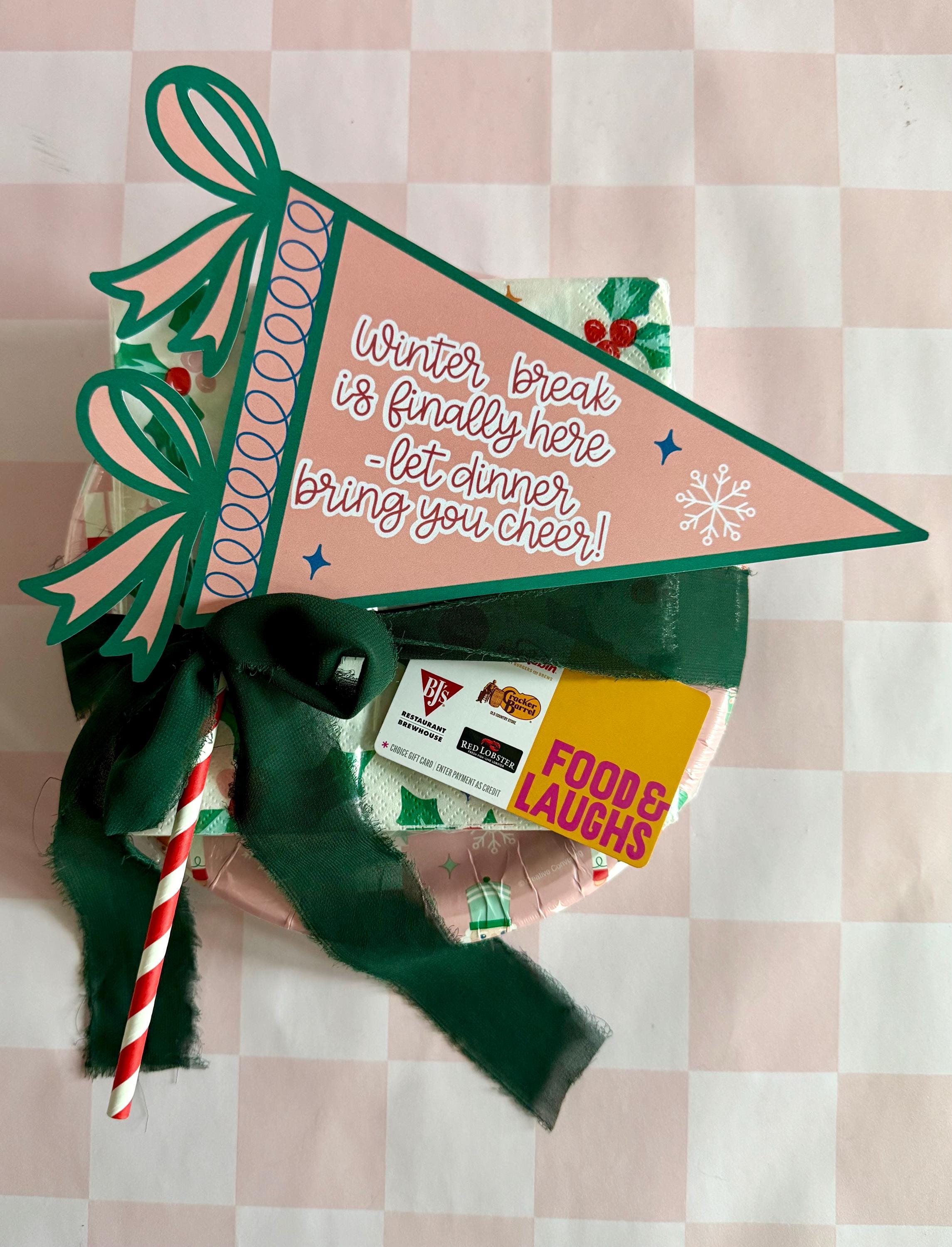 Let Dinner Bring You Cheer Pennant, Winter Break Teacher Christmas Gift ...