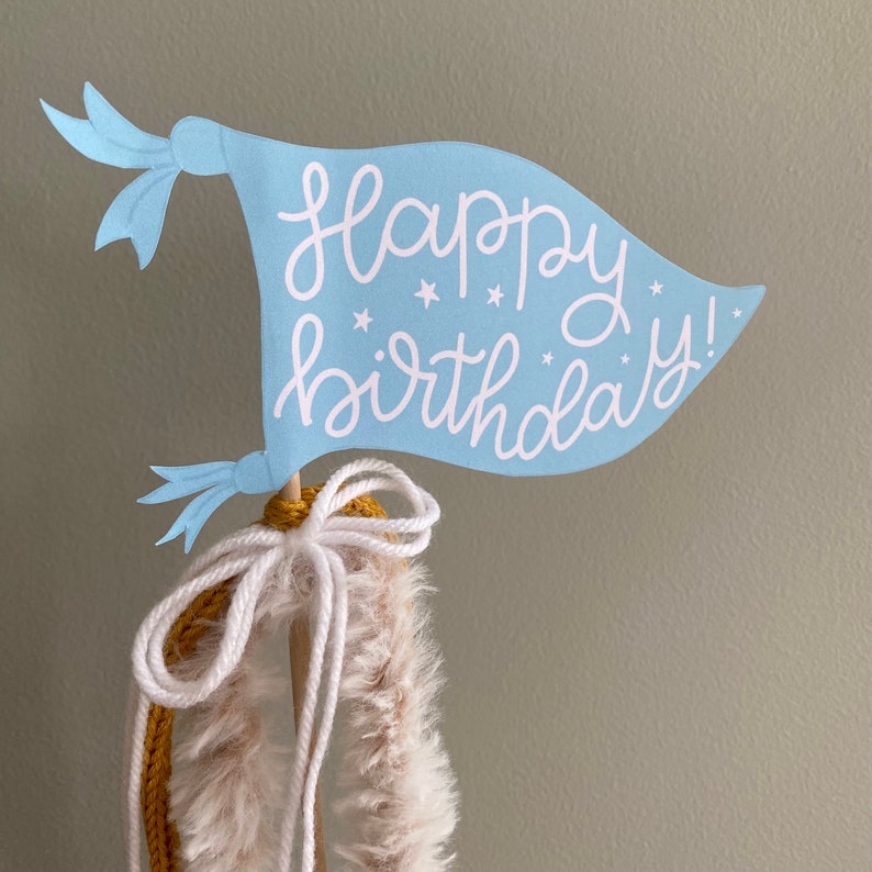 Happy Birthday Pennant Flag Printable, Birthday Gift Tag, Happy ...