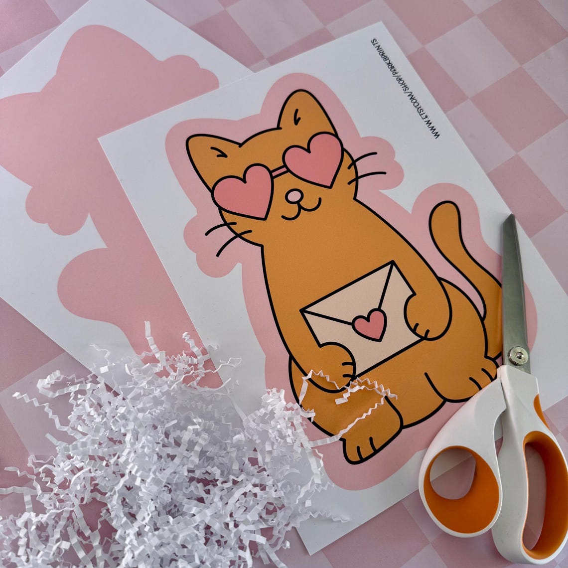 Tear-open Gift Pouch Printable, Valentine Cat Tear Open Surprise, DIY ...