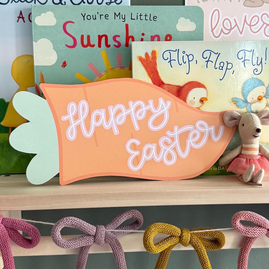 Happy Easter Flag Pennant Printable, Easter Photo Prop, Easter Party ...