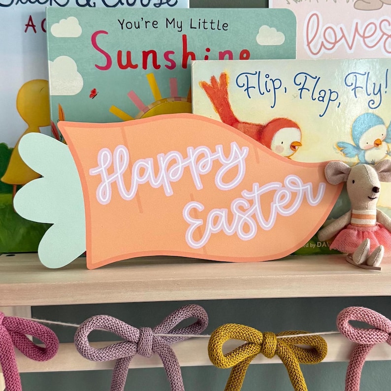 Happy Easter Flag Pennant Printable, Easter Photo Prop, Easter Party ...