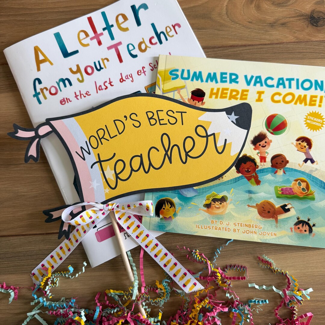 World's Best Teacher Pennant, Teacher Appreciation Gift Flag, Last Day ...