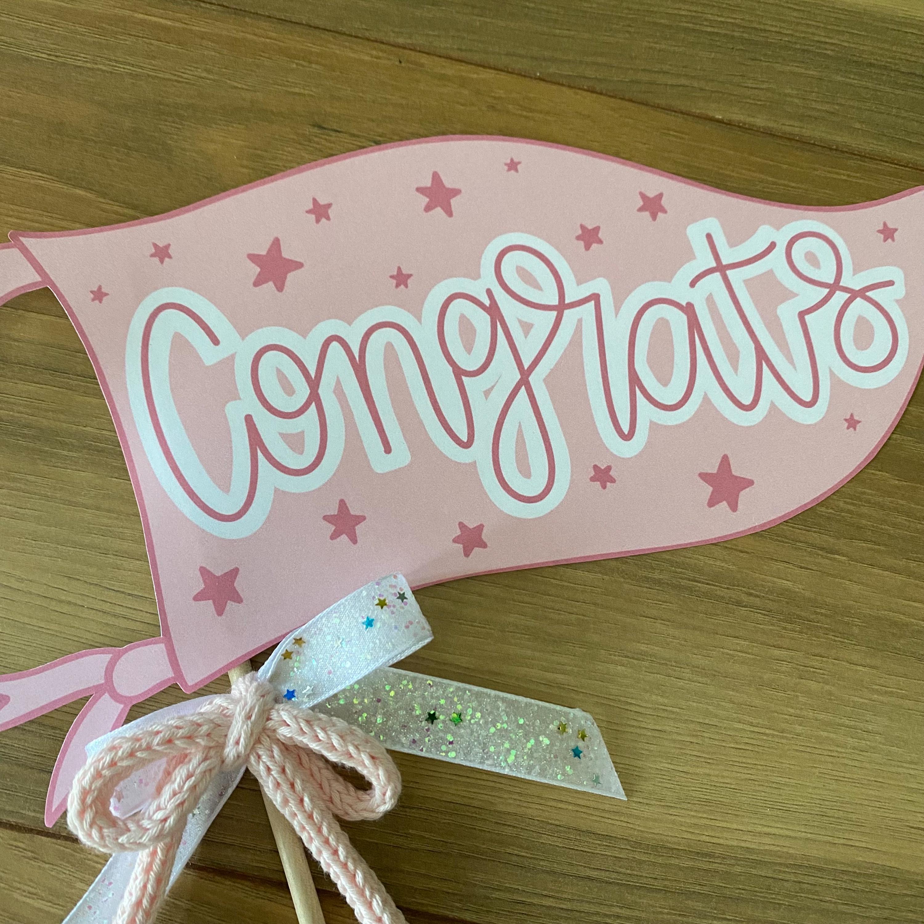 Congrats Pennant, Congratulations Flag Printable, Congrats Gift Tag ...
