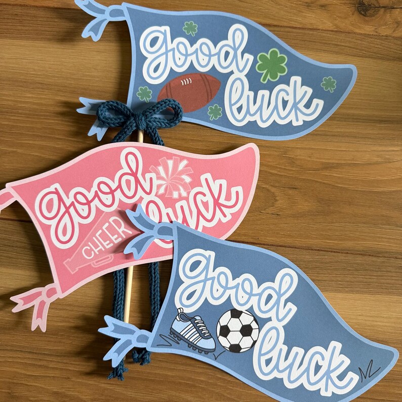 Good Luck Cheer Pennant – Printable Cheerleader Sign, Tryout ...