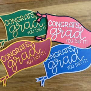 Custom Graduation Pennant, Printable Graduation Sign, Congrats Grad ...