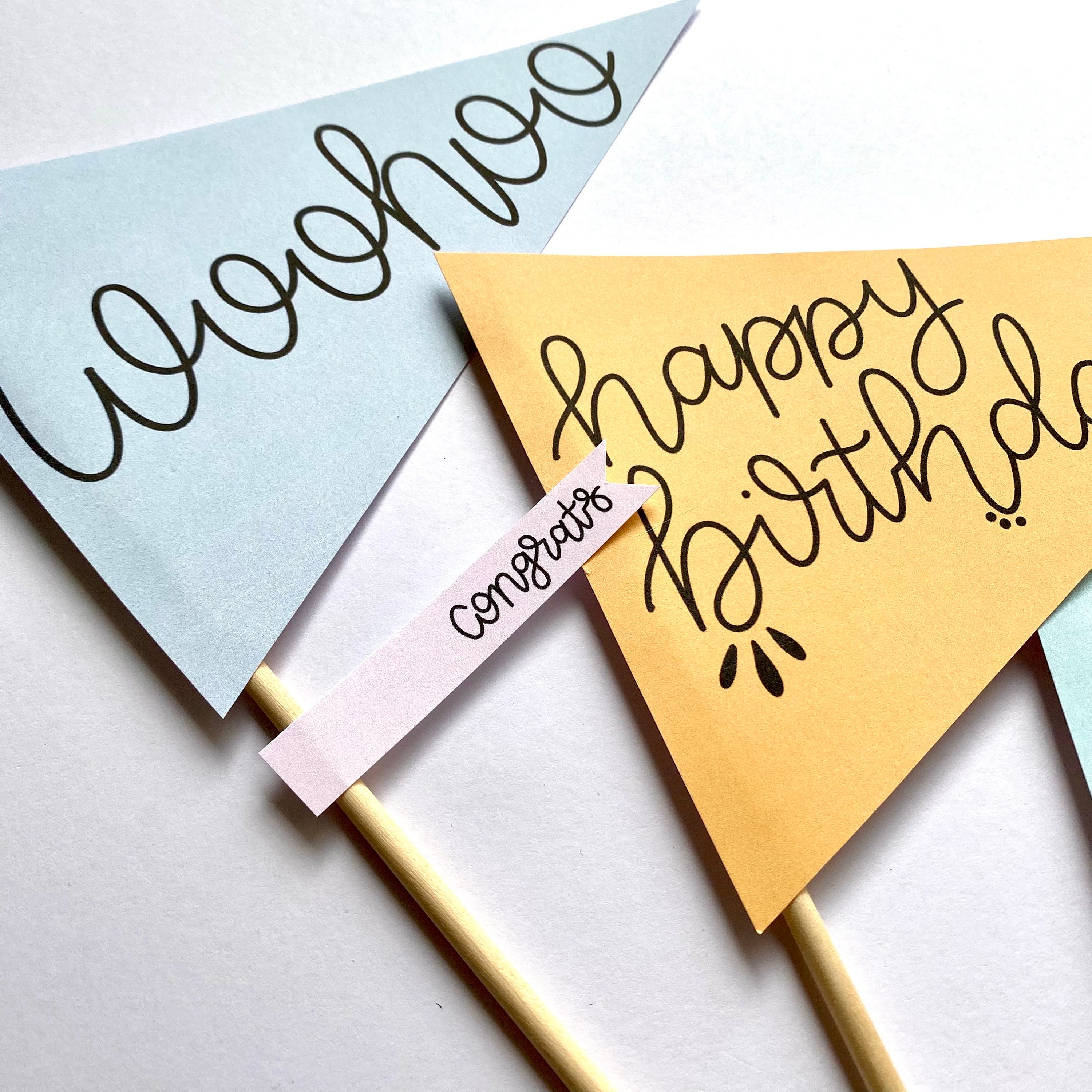 Happy Birthday Pennant Flag Printable, Celebration Pennant, Birthday ...