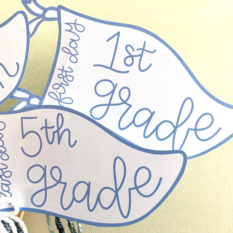 Back to School Pennant, First Day of School Banner, Last Day of School ...