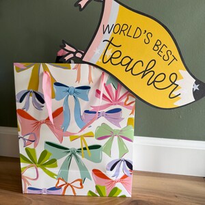 World's Best Teacher Pennant, Teacher Appreciation Gift Flag, Last Day ...