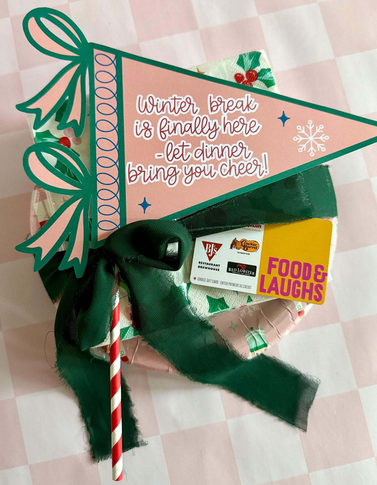 Let Dinner Bring You Cheer Pennant, Winter Break Teacher Christmas Gift ...