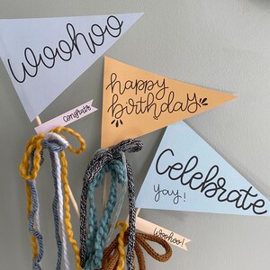 Happy Birthday Pennant Flag Printable, Celebration Pennant, Birthday ...