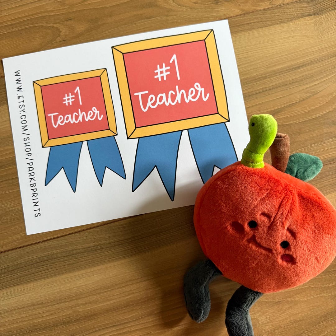 Number One Teacher Gift Tag, #1 Teacher Flag, First Day of School ...
